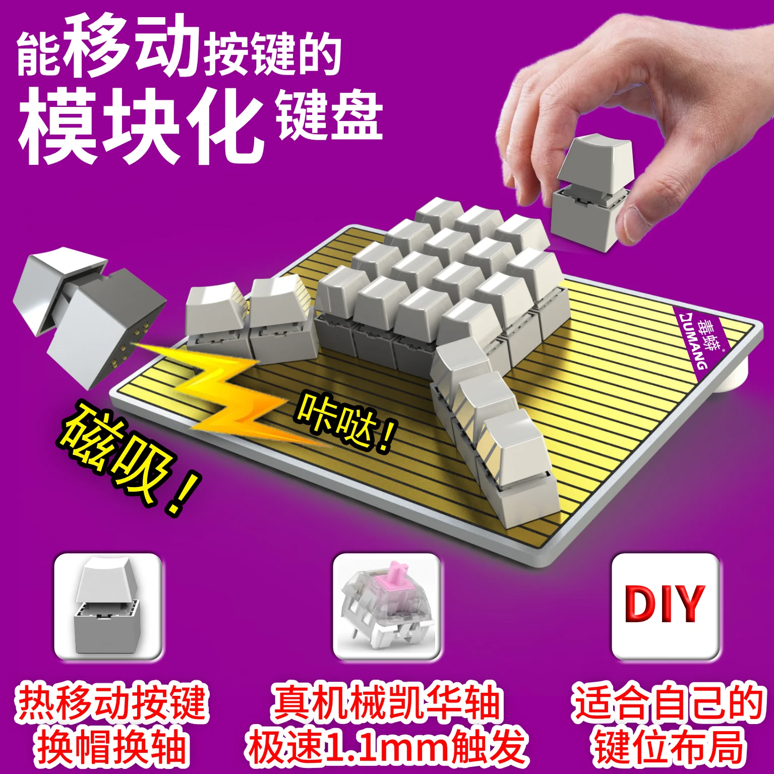 What about this modular (magnetic) keyboard ? : r/MechanicalKeyboards