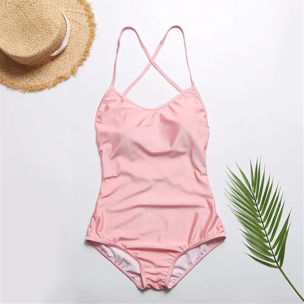 Sexy High Cut One Piece Swimsuit Women Solid Swimwear Ruffle Monokini ...