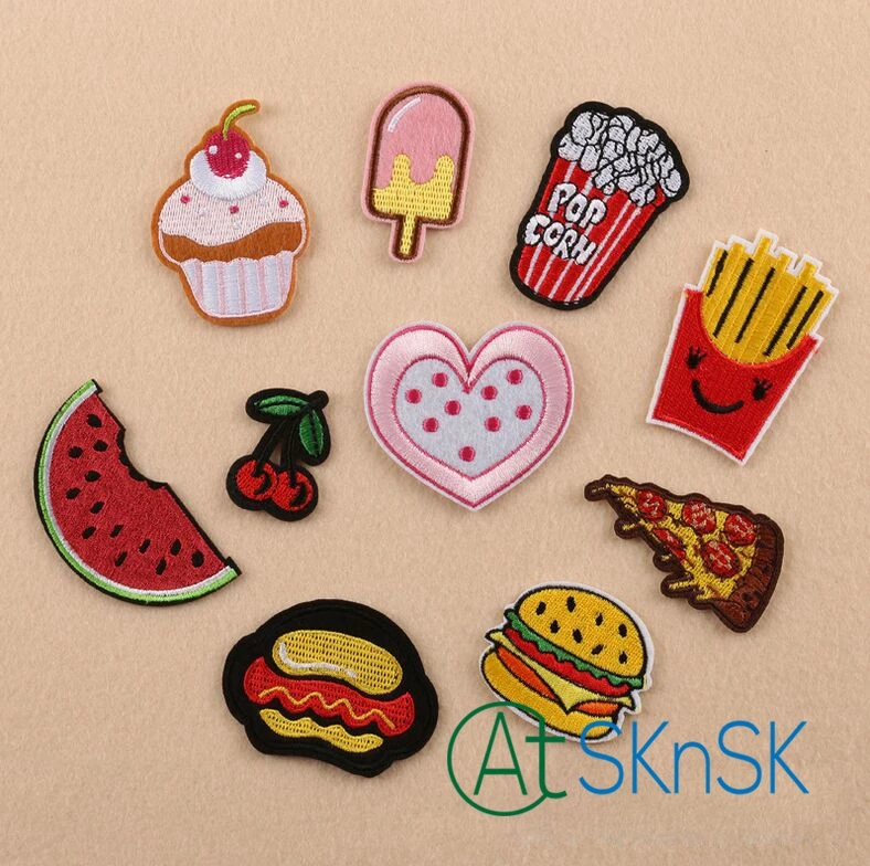 20set 200pcs wholesale fashion western fast food patches Sew on Iron on ...