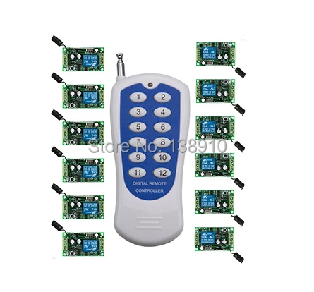 DC12 1CH RF Wireless Remote Control Switch System teleswitch 12CH ...