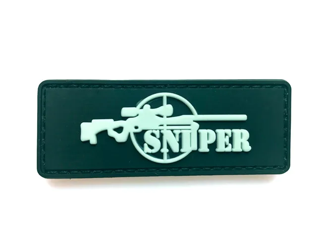 SNIPER sight OD green PVC Tags Tactical Patch morale MILITARY Hook ARMY ...