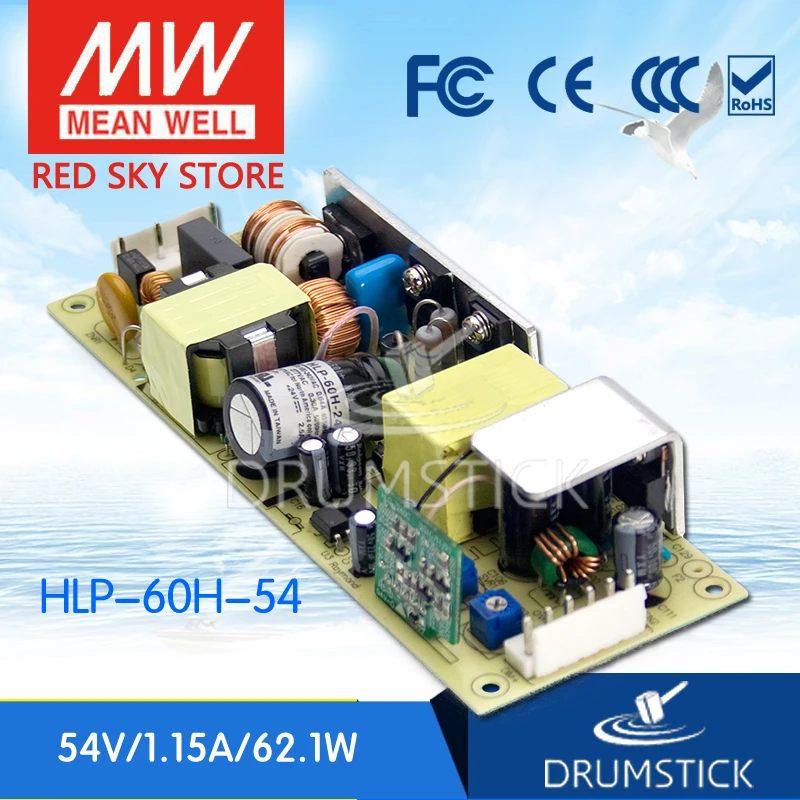 MEAN WELL HLP 60H 54 54V 1.15A meanwell HLP 60H 54V 62.1W Single Output LED Driver Power Supply ...