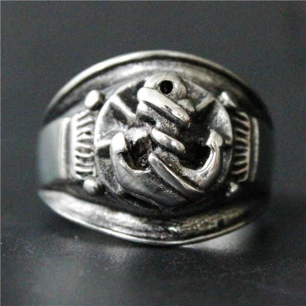 2017 Captain Commander Ring 316l Stainless Steel Jewelry Biker Anchor ...