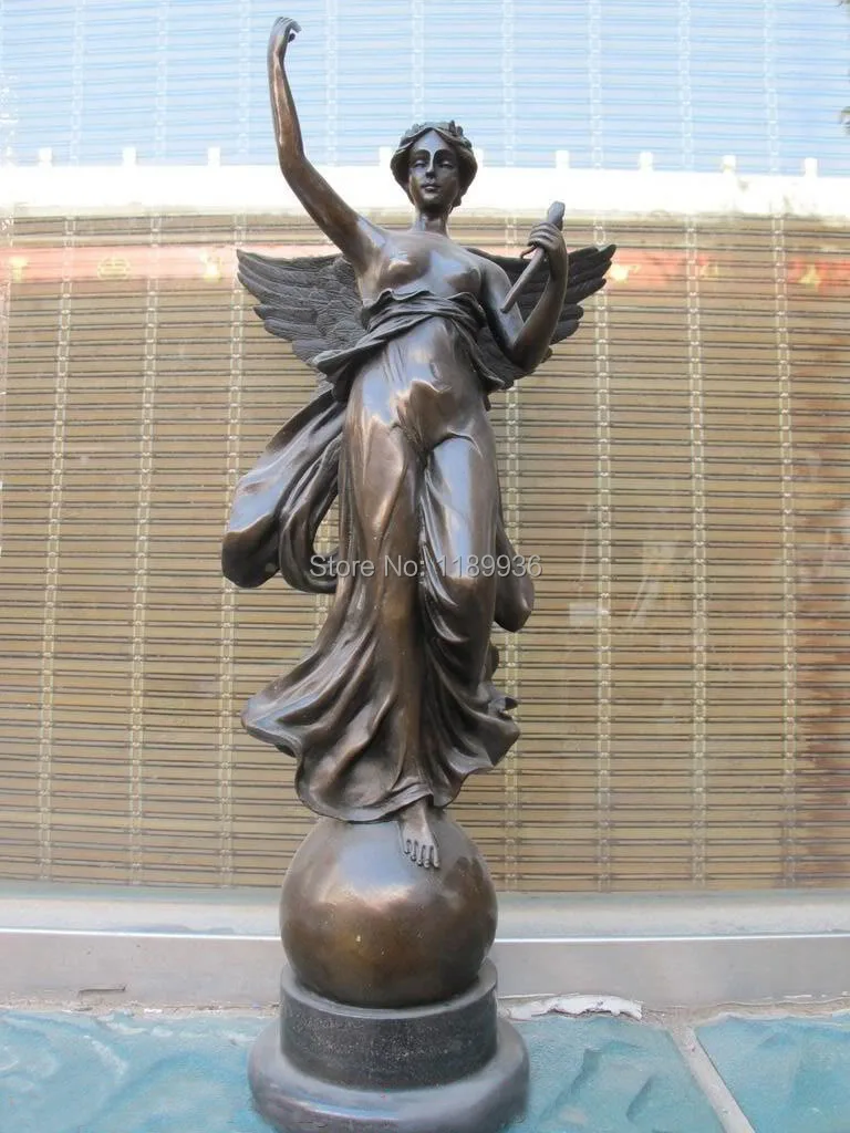 20 "Marmo Bronzo puro Vittoria Alata Athena Nike dea art Classic ...
