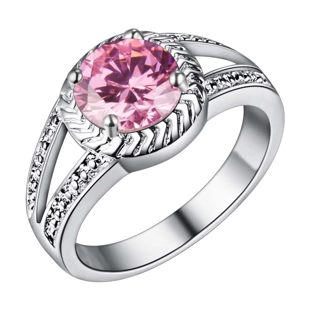 classic light pink zircon Hot silver plated Ring ,fashion jewelry Ring ...