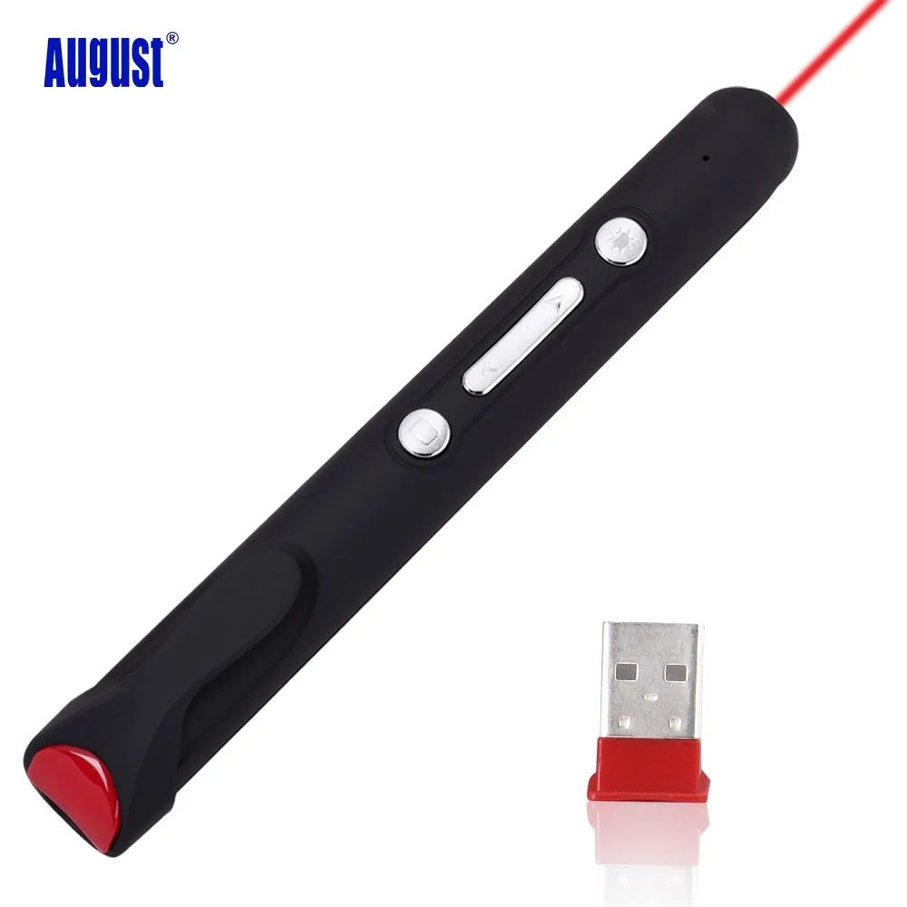 August Lp170b Wireless Presenter With Red Laser Pointer Presentation ...