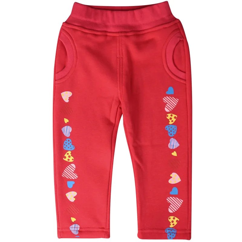 Little Girls Red warm velvet Pants children fleece infant inner thermal ...