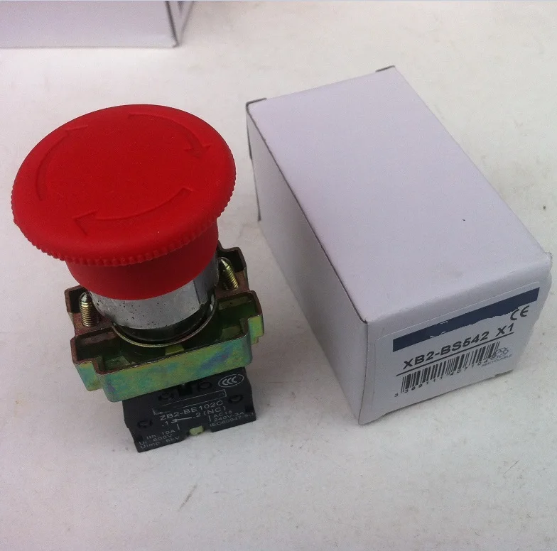 XB2BS542C-XB2-BS542-2-Terminals-1N-C-Red-Emergency-Stop-Mushroom-Push ...