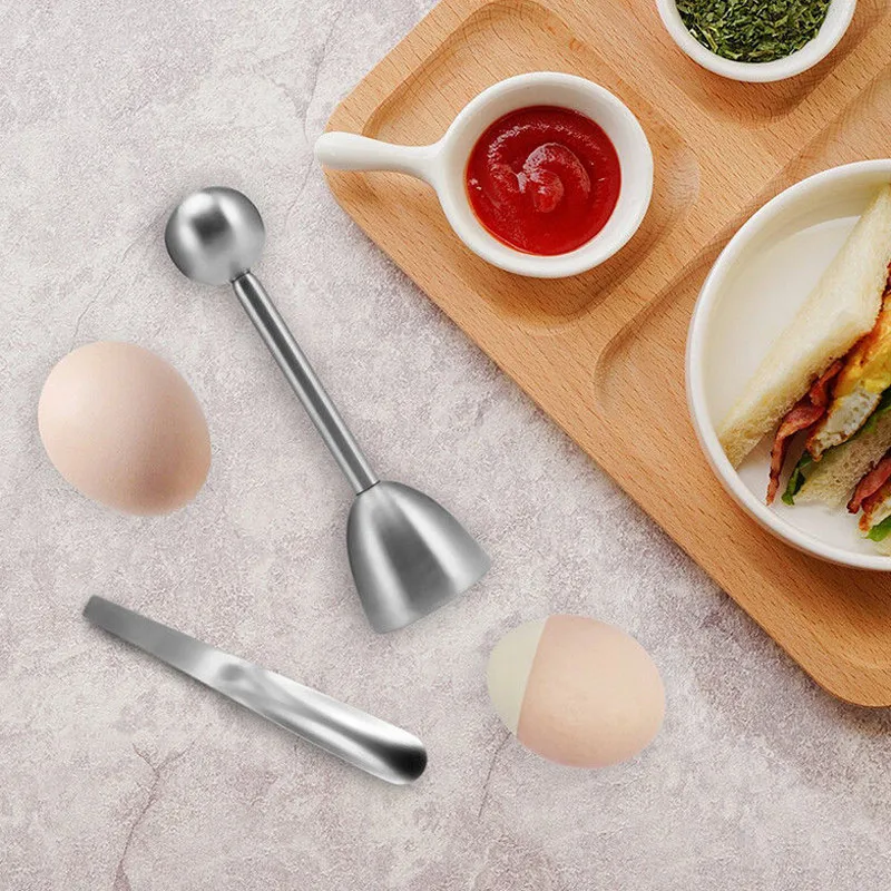 Stainless Steel Boiled Egg Cutter Cracker Boiled Egg Separator Topper ...