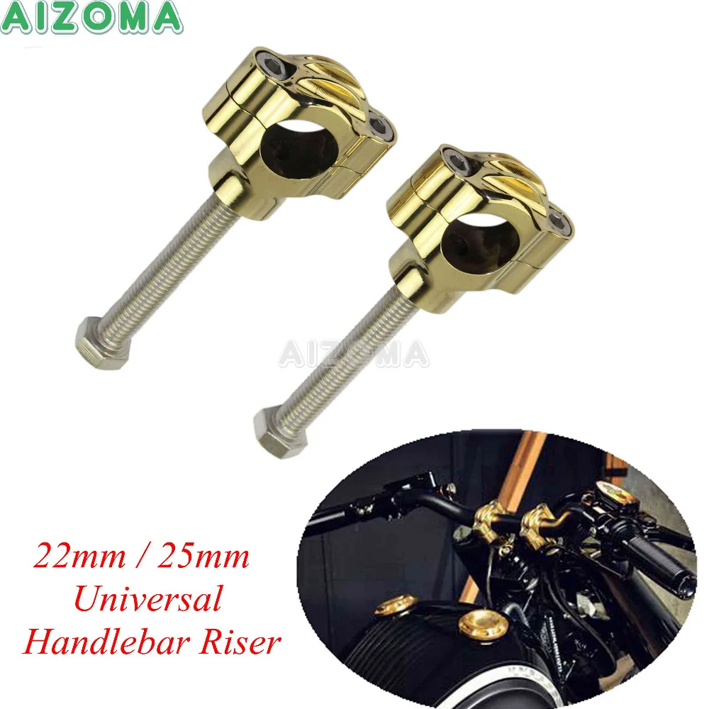 Brass Motorcycle Risers 1'' Handlebar Mount Clamp Risers For Harley ...