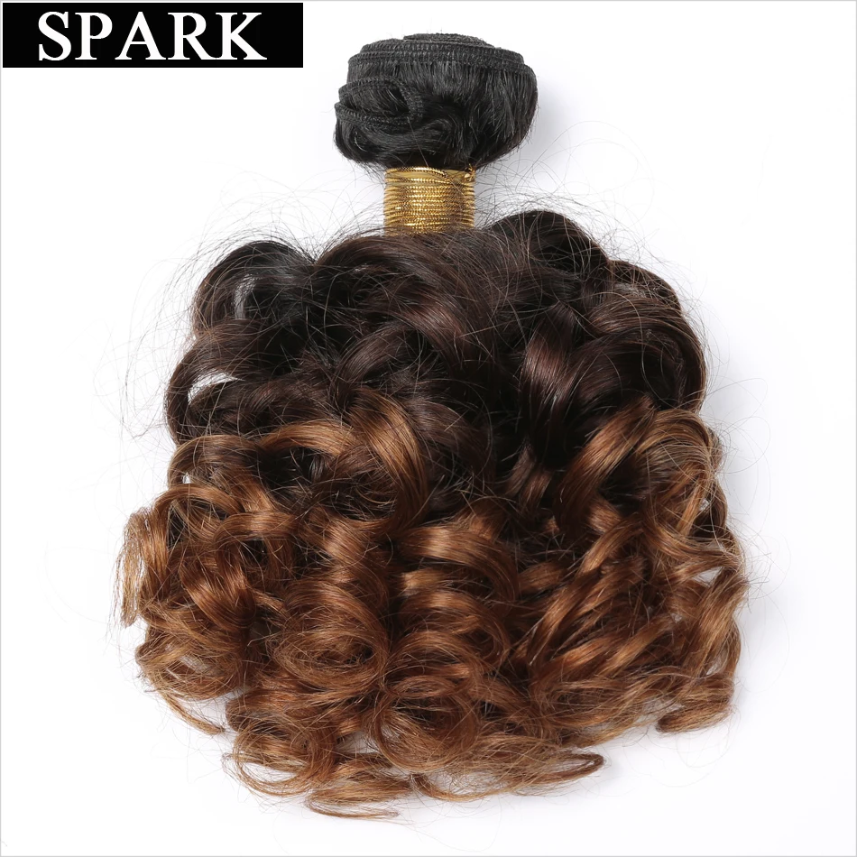 Spark Bouncy Curly Hair Weaving 3 Tone Ombre Hair Bundles Brazilian ...