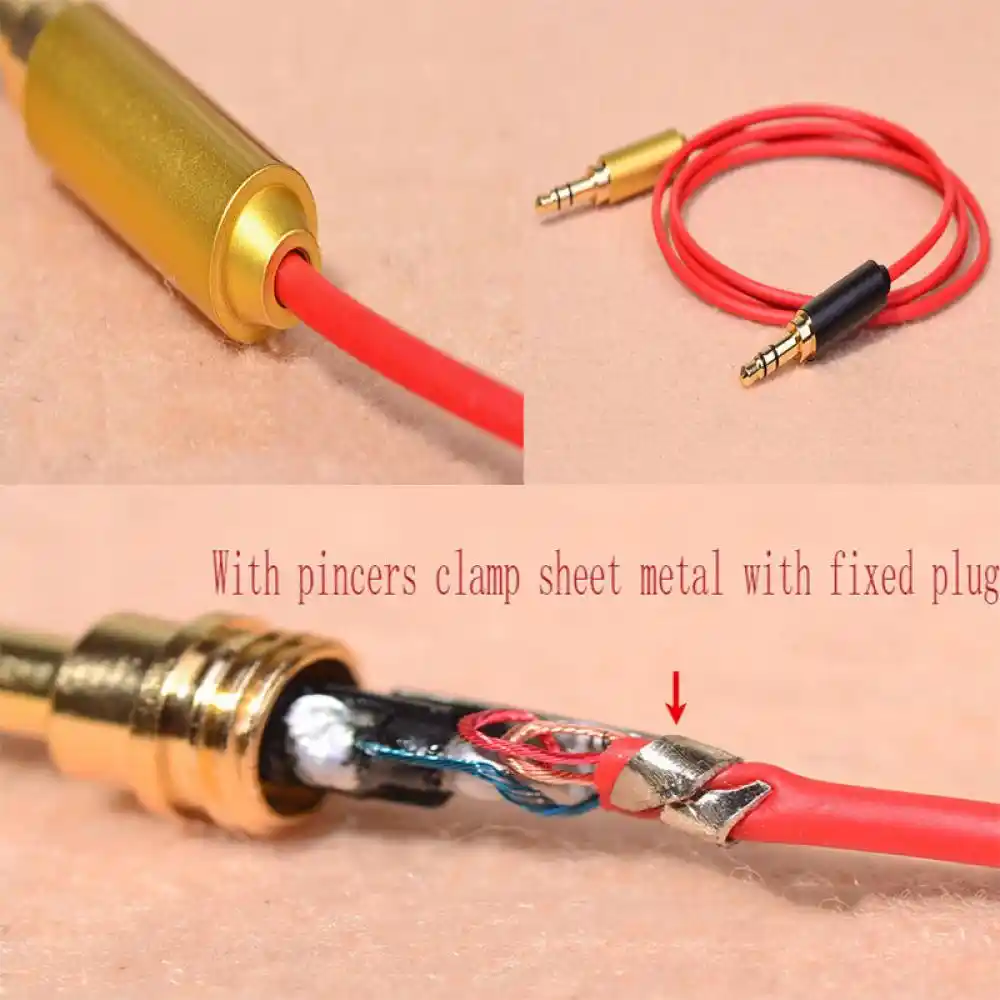 1pc 3.5mm stereo headset plug jack Soldering Cover 3 pole Gold Plated ...