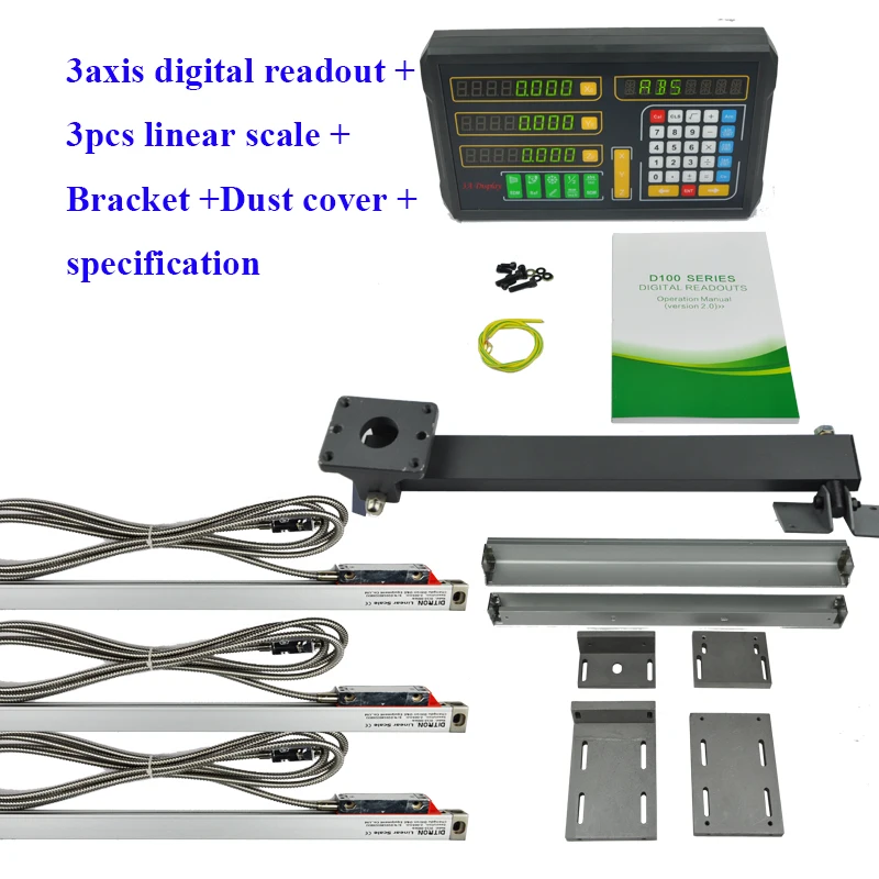 Ditron fresadora Dro de 3 ejes pantalla Digital de lectura + 3 uds escala lineal/escala óptica ...
