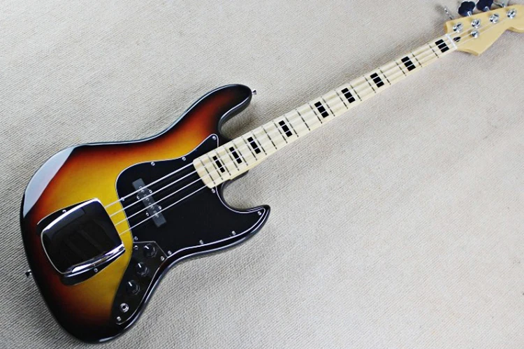 4 Strings Sunset Color Electric Bass Guitar with Black Pickguard,Maple ...