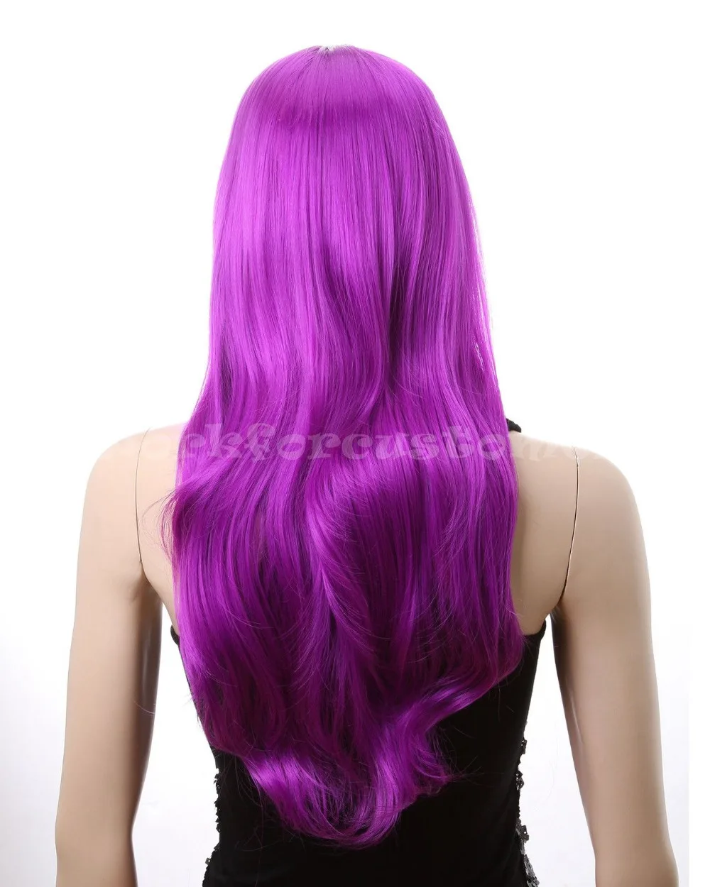 Zcd 2341 Free Shipping Fashion Long Full Womens Curly Hair Cosplay Dress Purple Wigpurple Wig