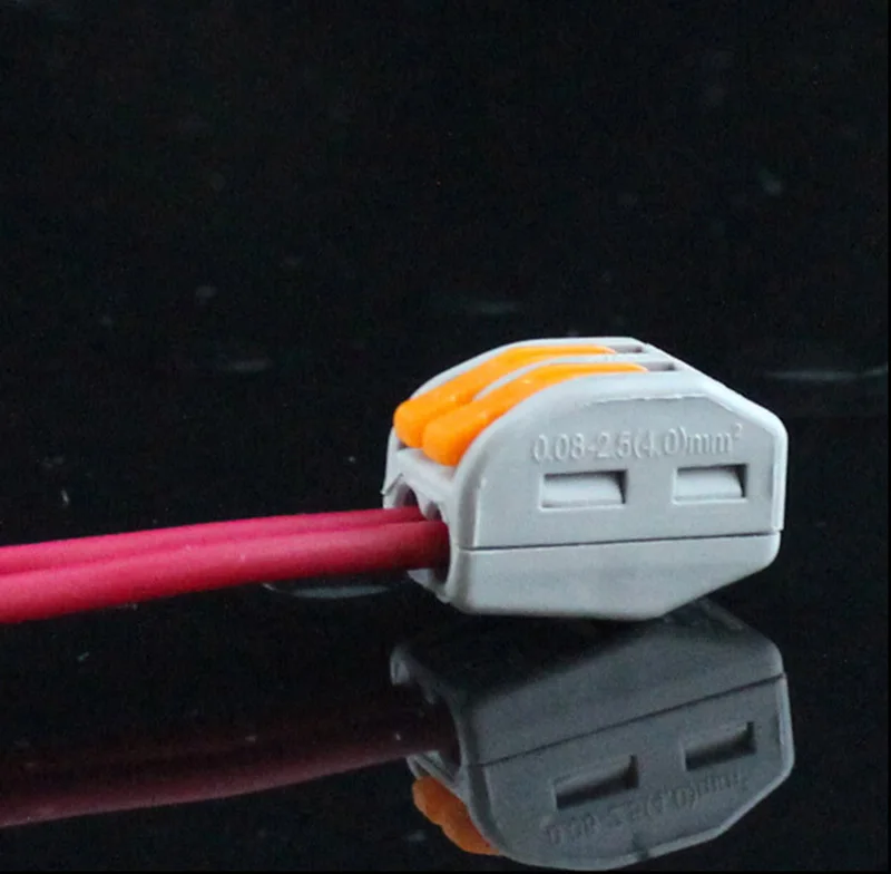 2 Way Connector Wire Pole Push Reusable Terminal Block Electric Cable~2041
