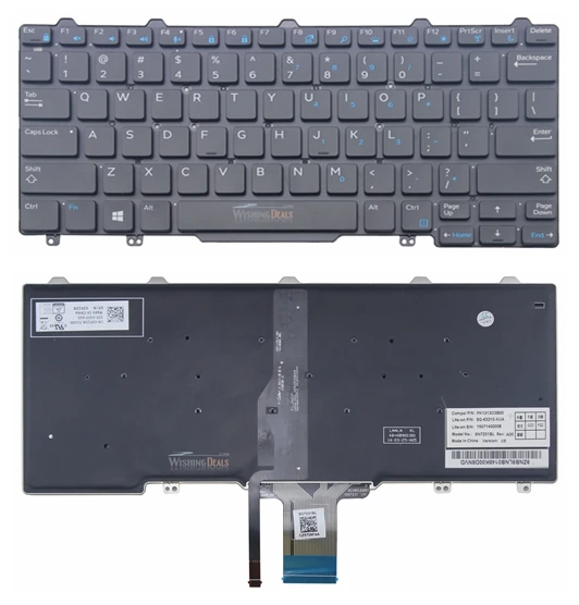 New for Dell Latitude E7250/7250 US backlit Keyboard layout black color ...