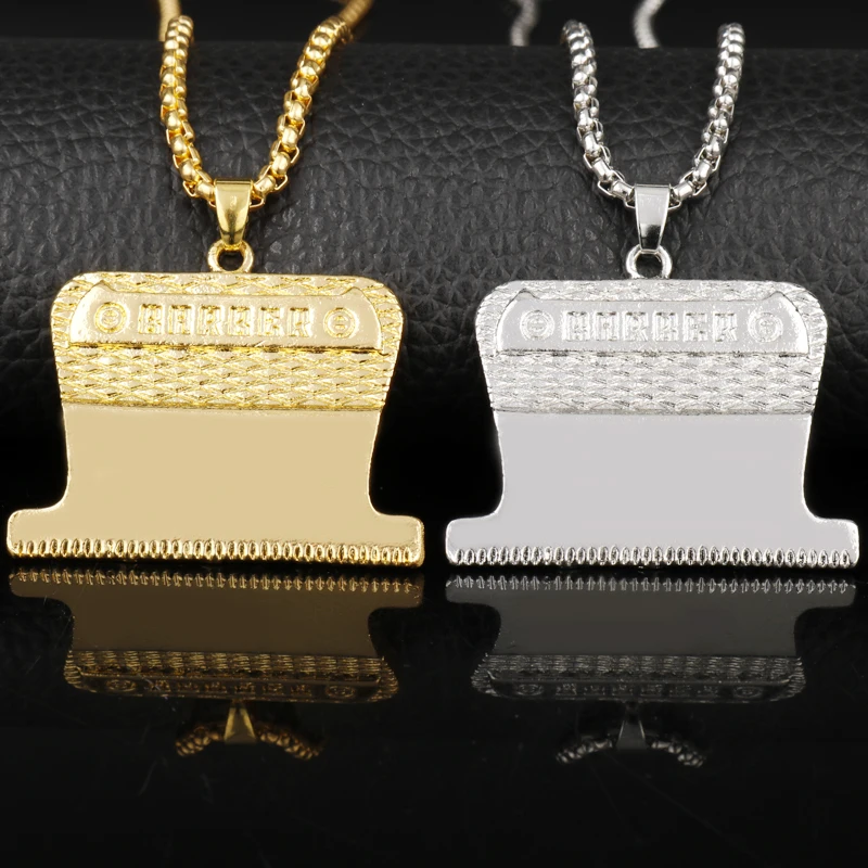 MQCHUN Razor Blade Necklace Men Jewelry Trendy Silver/Gold Color ...