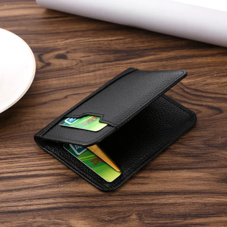Genuine-Leather-Isolated-ID-Card-Holder-Fashion-Mens-Womens-Separate ...
