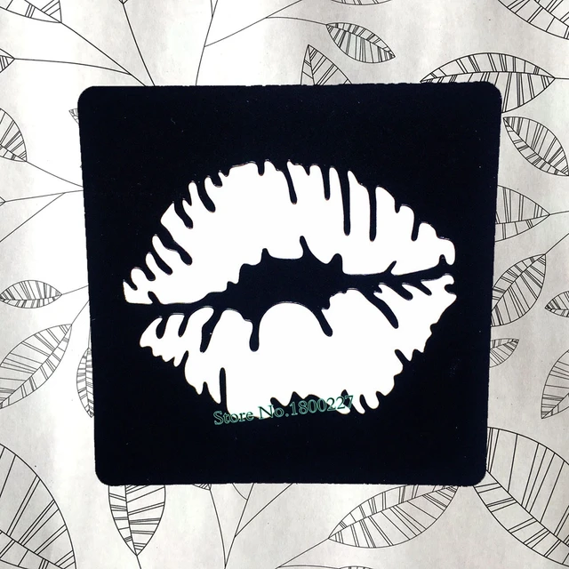Sexy Lip Lipstick Waterproof Tattoo Stencils Women Henna Tattoo Template Body Art For Airbrush