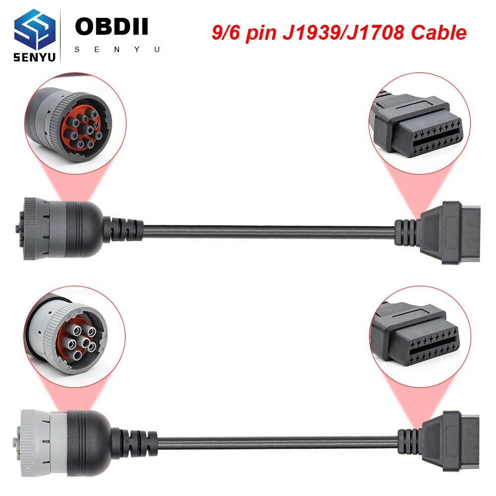 Hot Sale OBD2 Truck Diagnostic Tool 16 Pin Cable J1708 J1939 Connector ...