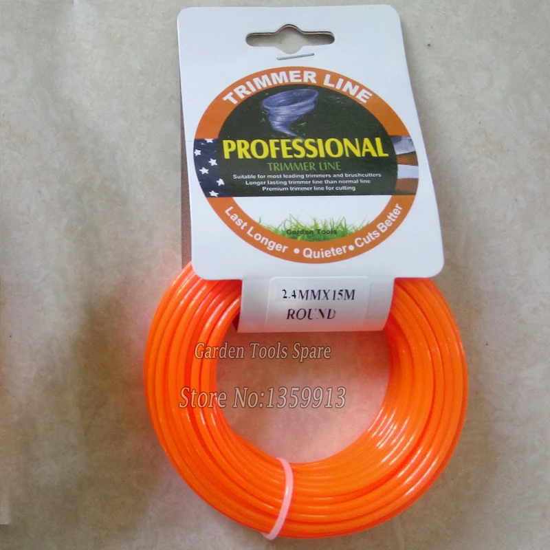 2.4MM*15M ROUND shape nylon trimmer line fits for grass trimmer|nylon ...