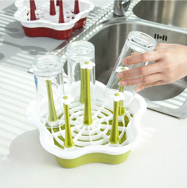 Collapsible Drying Rack For 6 Cups Holder Kitchen Storage Organizer