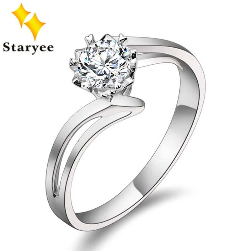 STARYEE Роскошные один карат навсегда одно обручальное кольцо женские ...