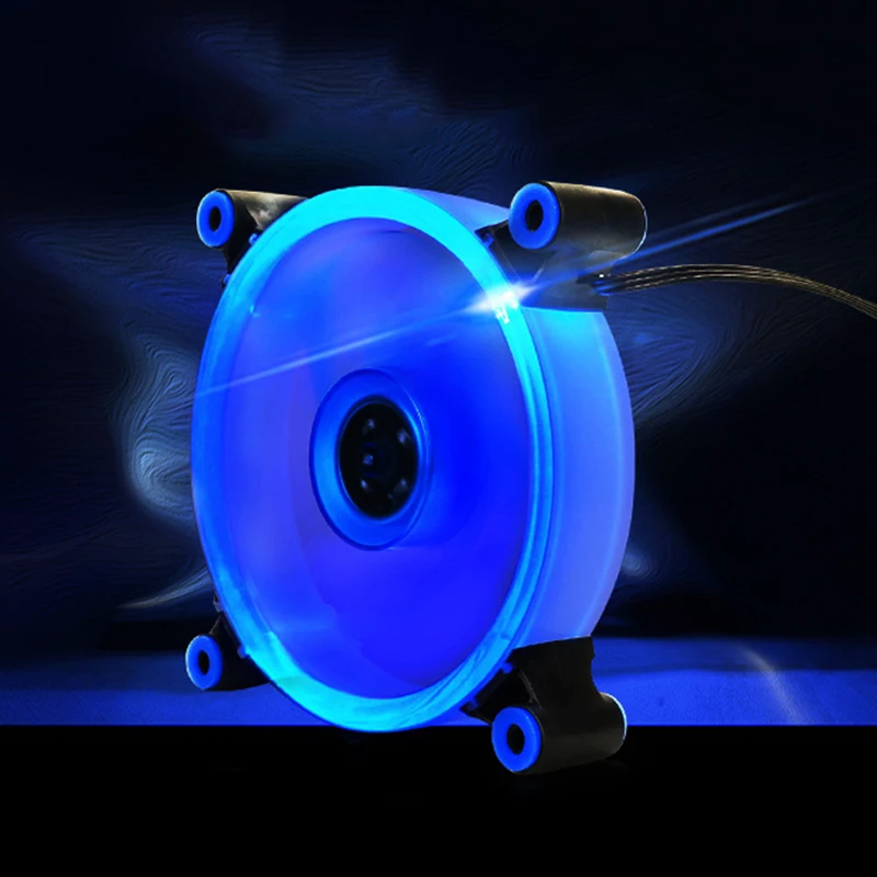 New X Monochrome Blue LED 12cm Fans Cooling Computer Components Chassis ...