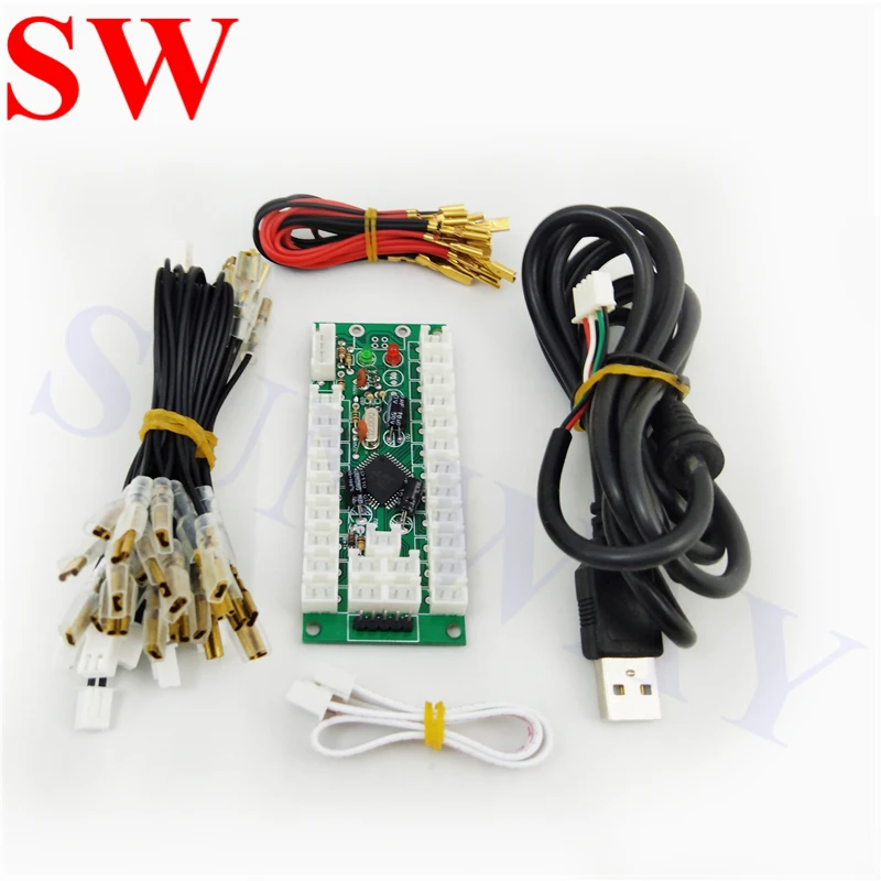 2PCS 1 Player Arcade LED USB Encoder Board with Push Buttons Wire ...
