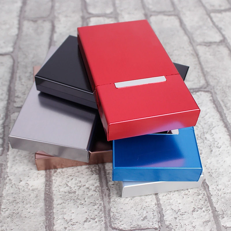 Ultra Thin Clamshell Cigarette Case Slim Metal Aluminum Holder Creative ...