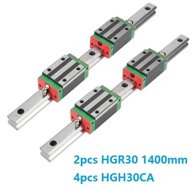 China Made 2pcs Linear Guide Rail HGR30 L 1400MM + 4pcs HGH30CA Or HGW30CC Slide Block Carriage ...