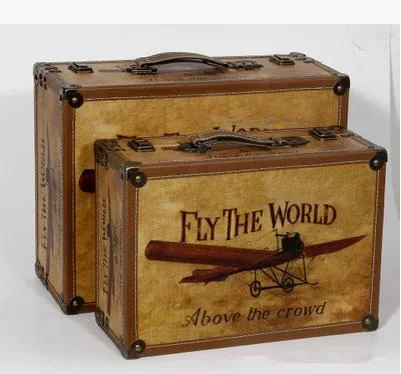 New! Vintage old fashioned fibreboard case painting canvas fashion ...