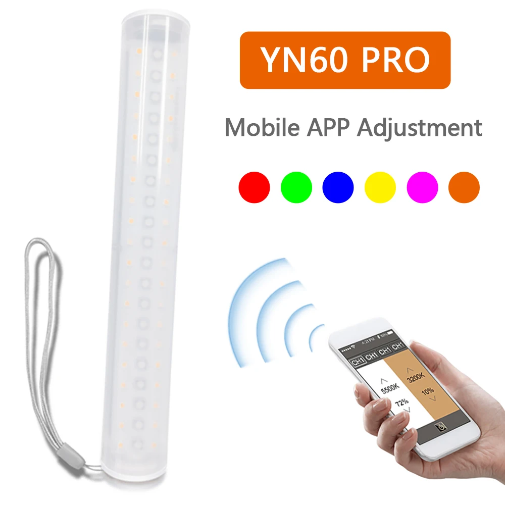 YONGNUO YN60 Pro 3200 5500K RGB luz LED para vídeo construido en ...