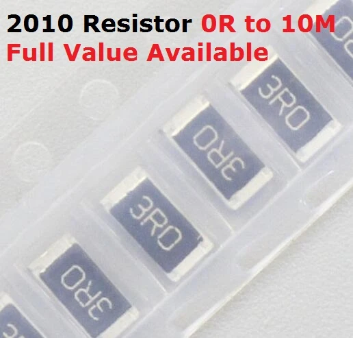 100PCS/lot SMD Chip 2010 Resistor 0R/1R/1.1R/1.2R/1.3R/ 5% Resistance 0 ...