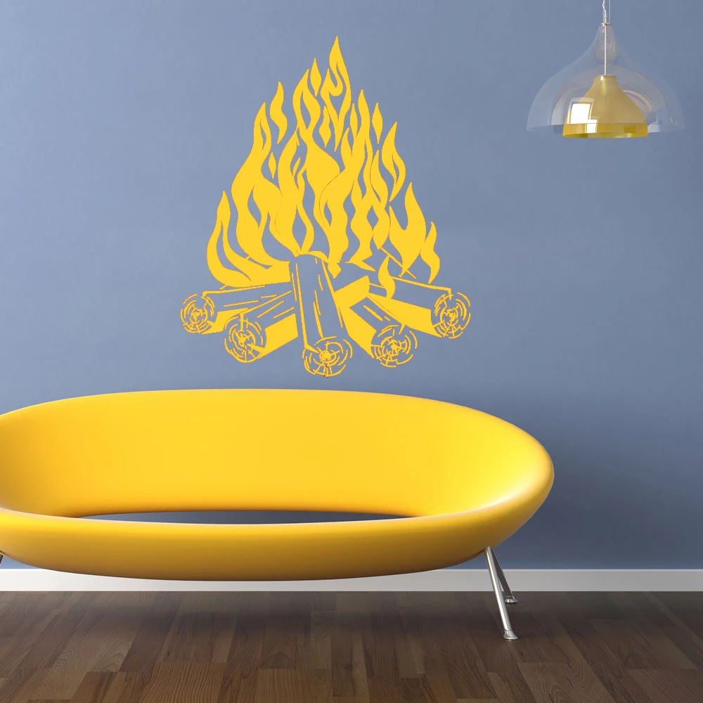 Bonfire Campfire Camping Wall Stickers Vinyl Wall Decal Fire Fireplace ...