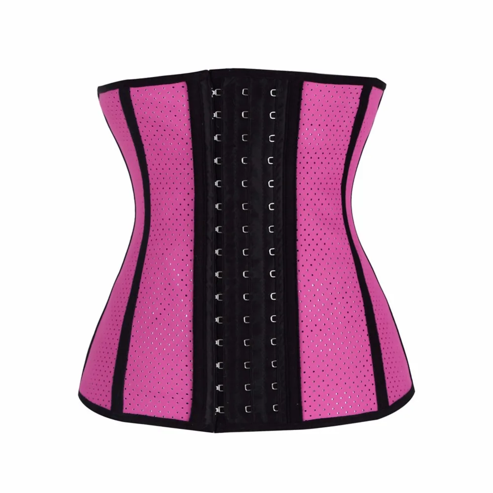9pcs Steel Bone Women Breathable Rubber Corset Latex Waist Cincher