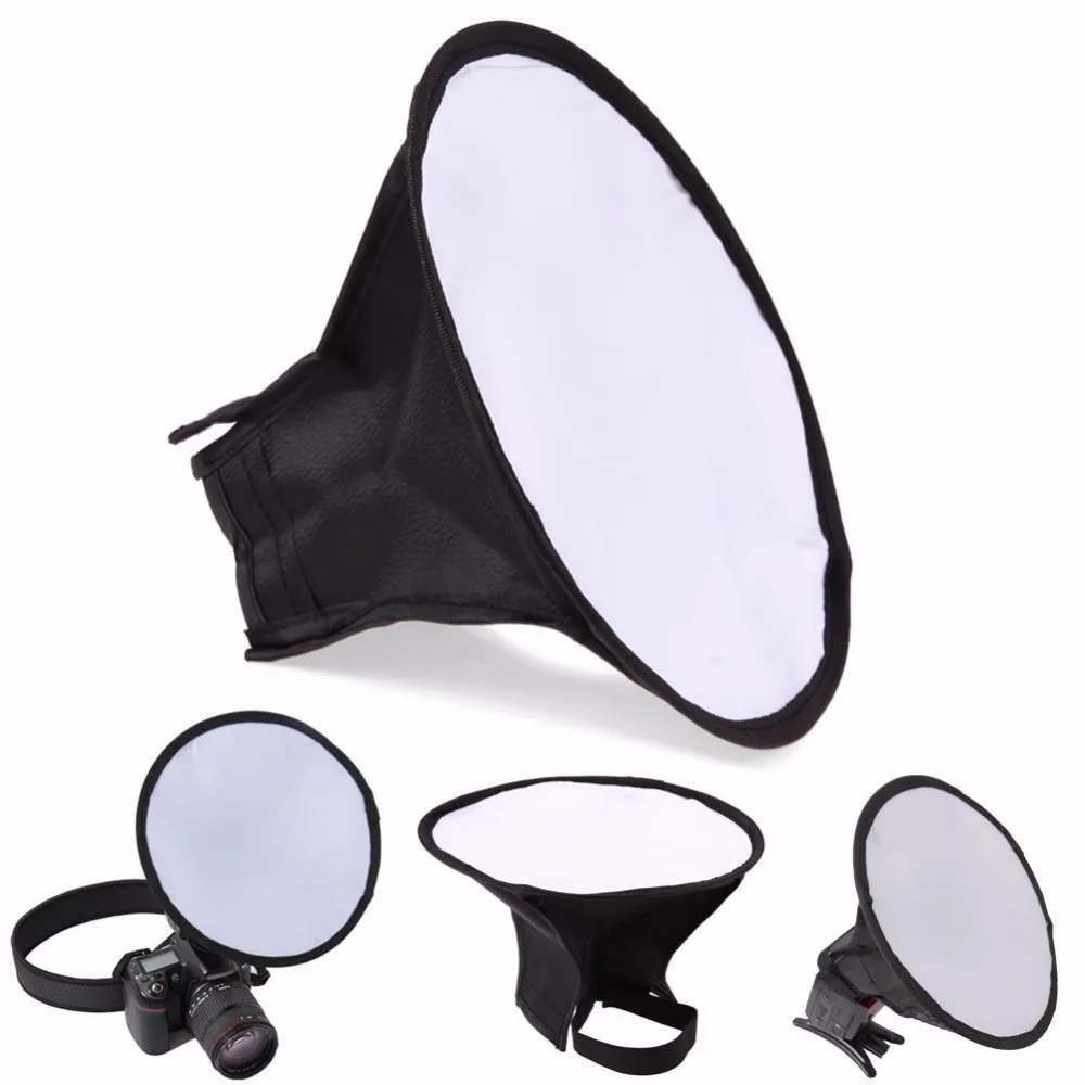 20cm Round Flash Softbox Diffuser Speedlight Mini Soft Box Photography ...