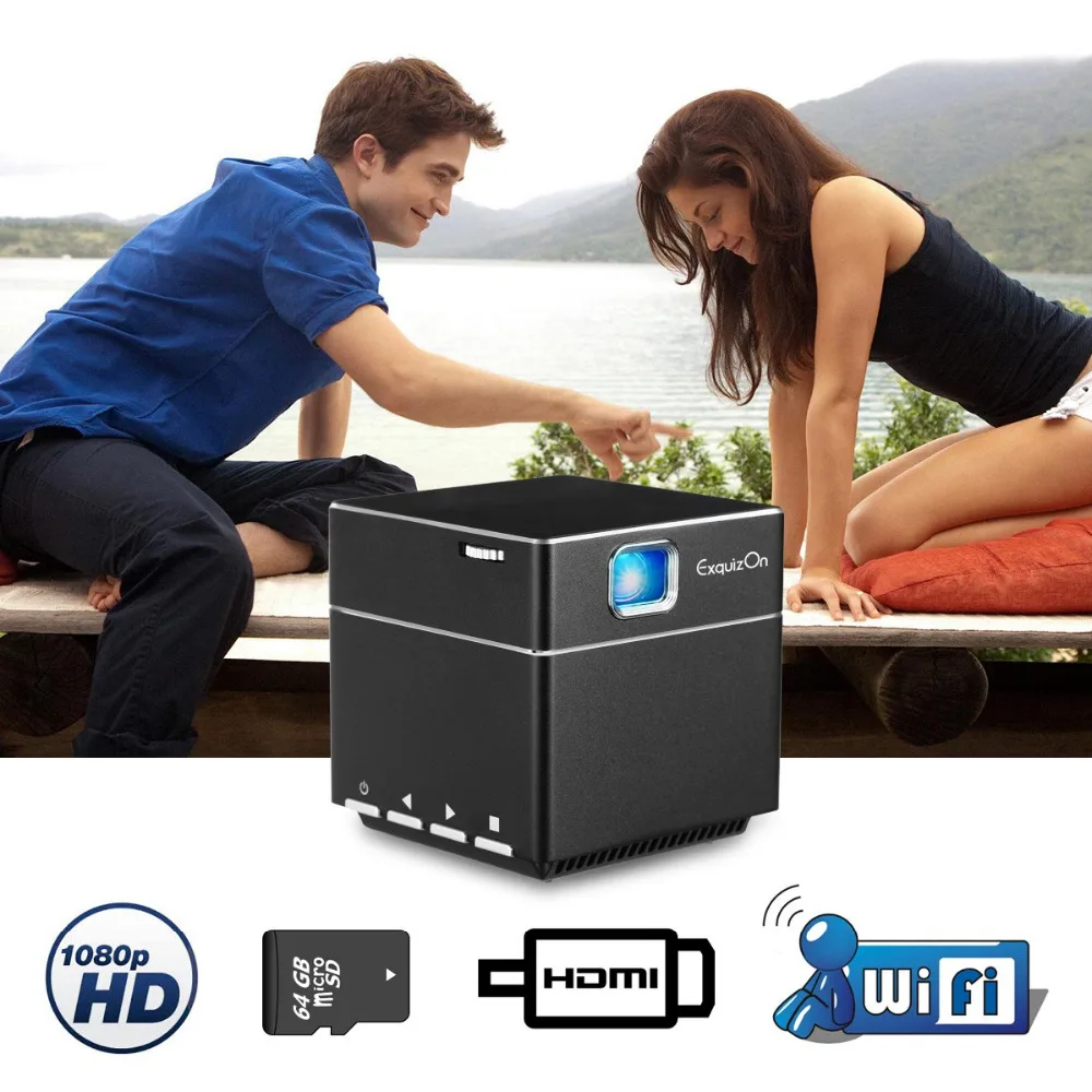 Exquizon S6 Mini Dlp Projector Wifi Wireless Pocket Portable Smart ...