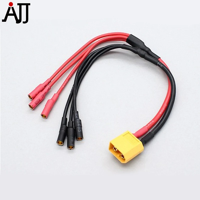 Female-XT60-to-3-x-3-5mm-Gold-Connector-Bullet-ESC-Power-Breakout-Cable ...