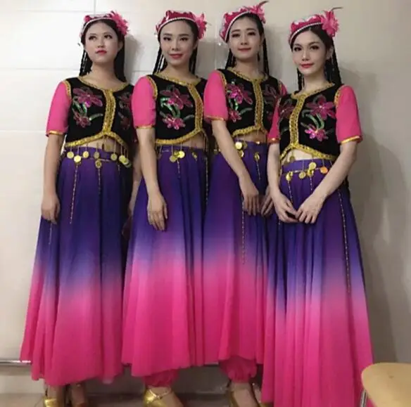 Chinese Folk Dance Costume Ancient Traditional National Minority Xin
