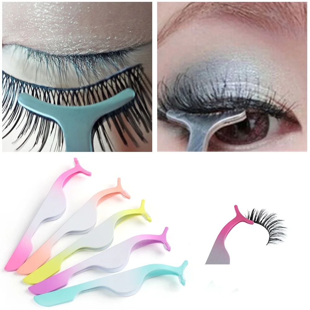 1pc Professional Gradient Color Stainless Steel Eyelash Curler Eye Lash