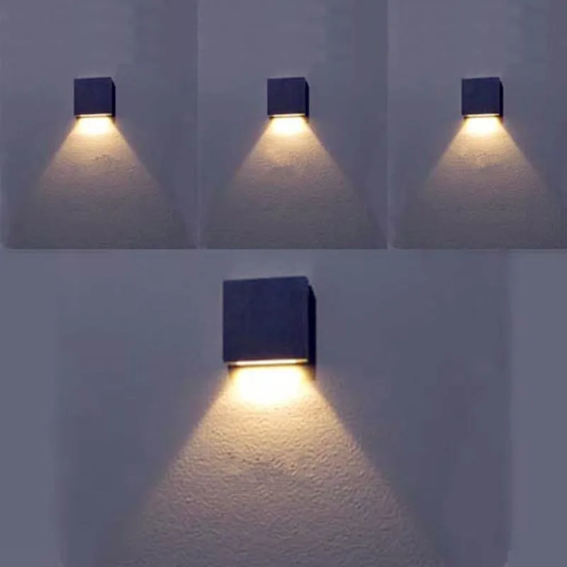 7 color Modern Style Multi Light Color 3W Led Wall Lamp Silver Aluminum ...
