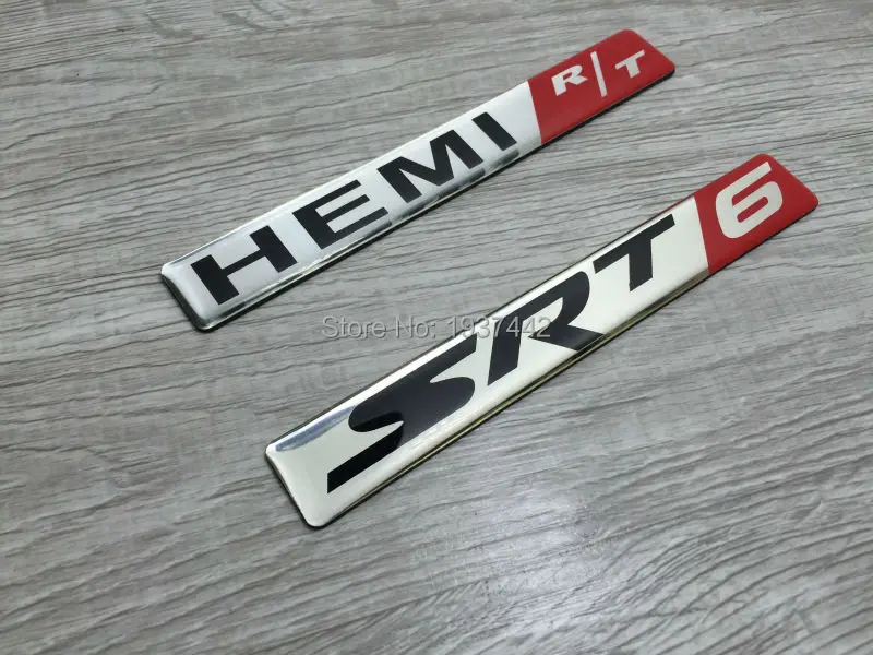 2pcs Aluminum HEMI R/T RT Emblem Badge Decals Sticker For Dodge ...