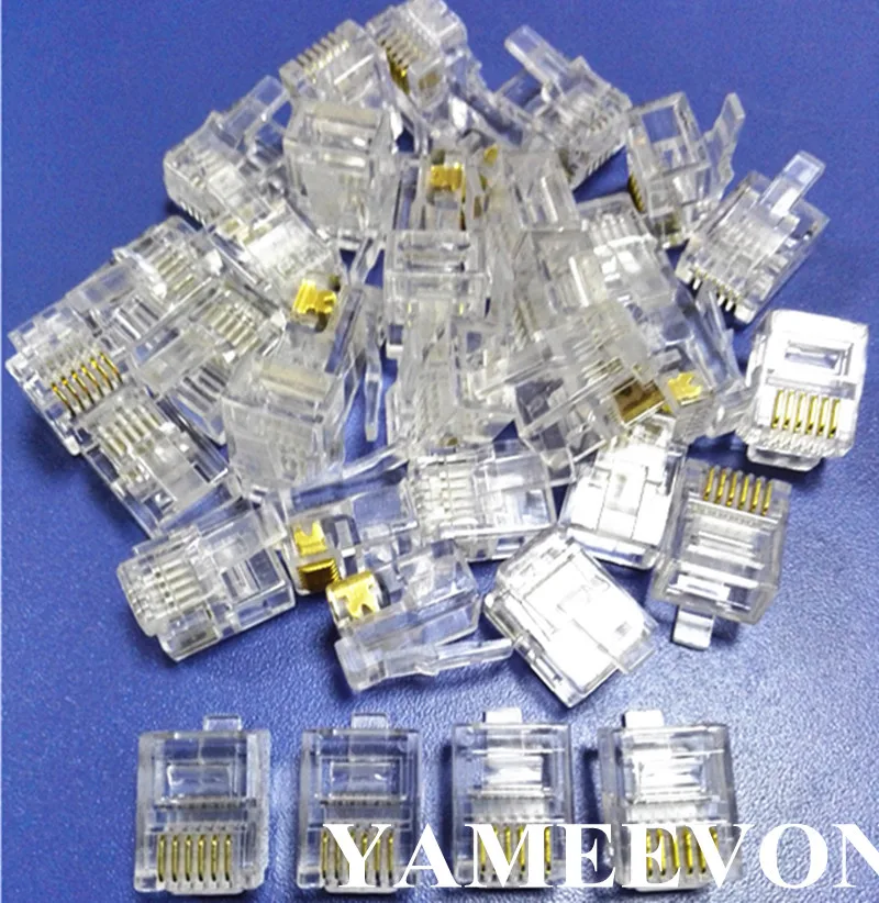 Durable 6 Pin RJ11 RJ 11 6P6C Modular Plug Telephone Phone Connector ...