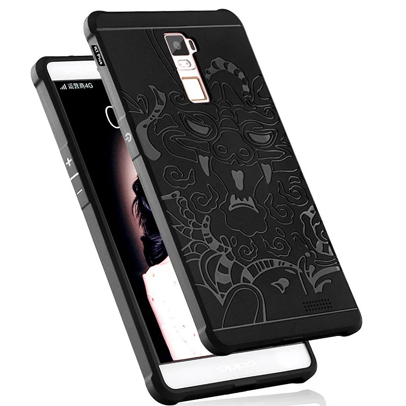 3D Curved Anti knock Armor Silicone Phone Back Case Cover For OPPO R7 ...