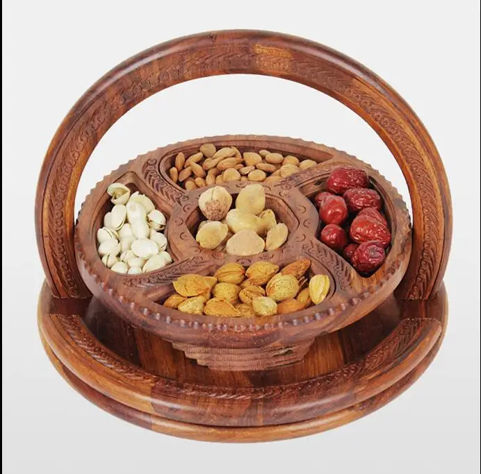 Pakistani Wood Carving Folding Basket 30cm 35cm - Costume Props ...