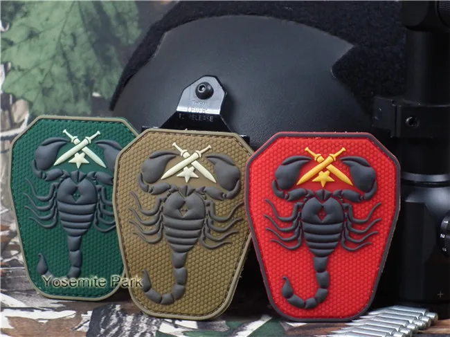 rubber Scorpion Unit Patches hoo back Military patches insignia ...