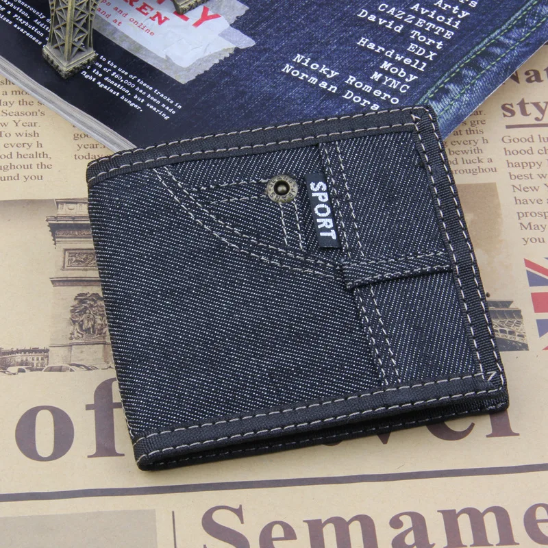 Corta Monedero Cartera Hombres de Marca Carteras Denim Diseño Corto ...