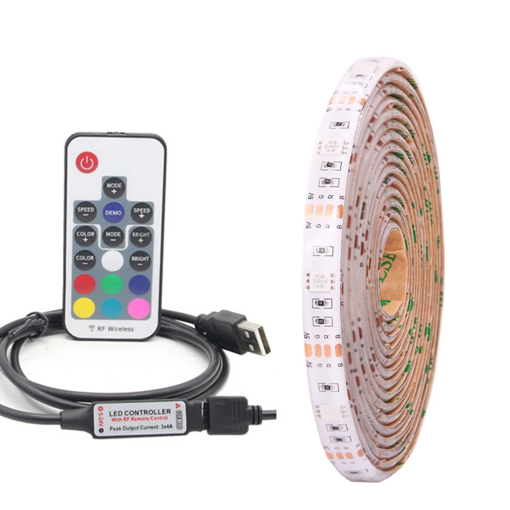 DC 5V LED Strip USB RGB LED Strip Waterproof SMD 5050 Flexible Light Lamp Tape Desk Decor LED ...